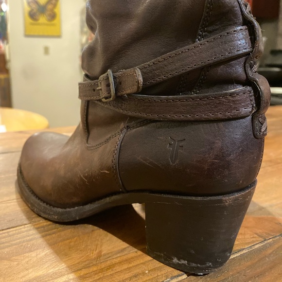 Frye | Shoes | Gorgeous Frye Chocolate Brown Leather Boots With Buckles ...